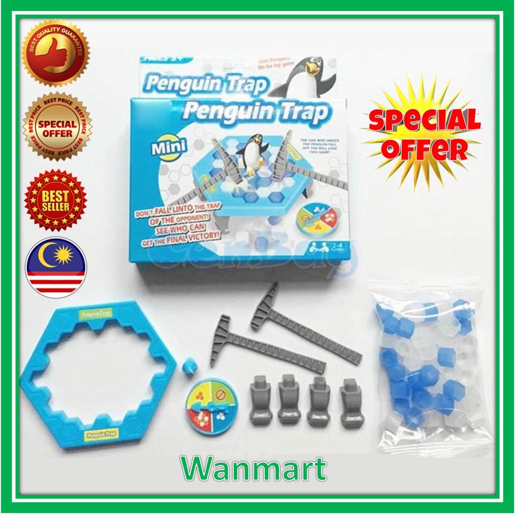 Penguin Trap Puzzle Break Ice Block Hammer Trap Party Kids Mini Penguin ...