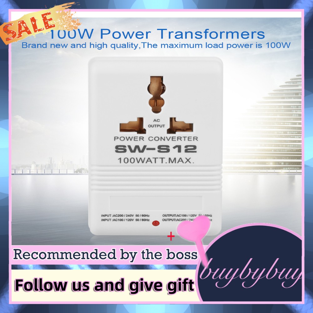 100W 110V/120V to 220V/240V Step-Up&Down Voltage Converter Transformer ...