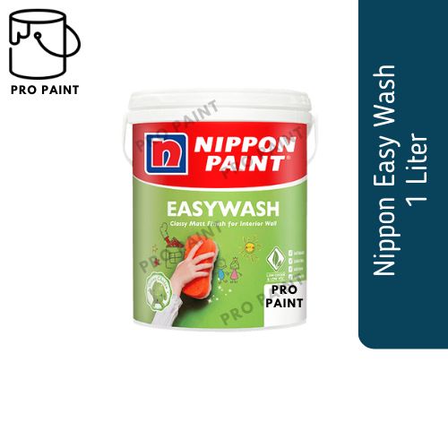 1L Nippon Paint Easywash /Easy Wash Interior Wall Paint / Cat Dalam Dinding Rumah / Matt Finish ...