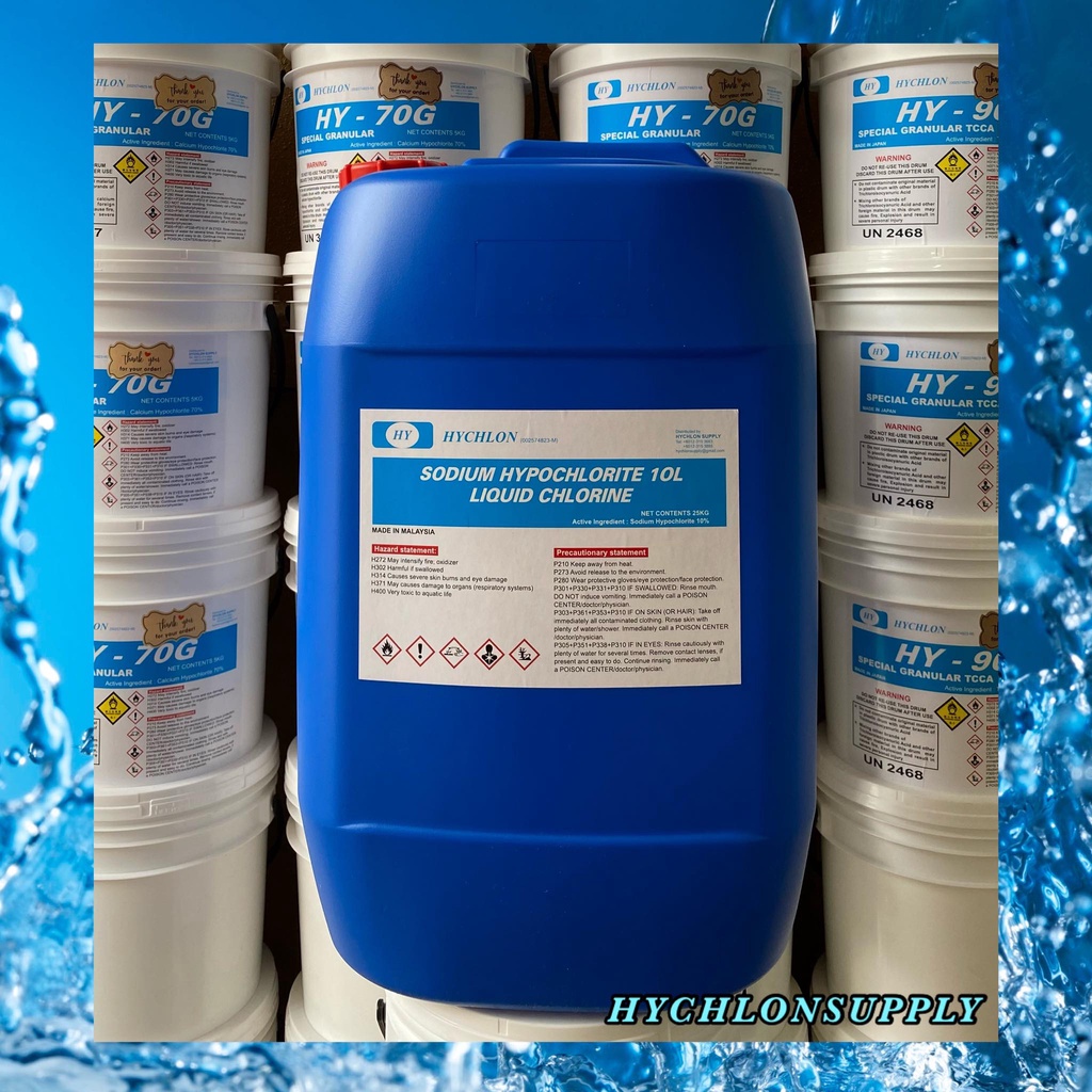 Sodium Hypochlorite 10% (Liquid Chlorine for Swimming Pool) 25KG ...