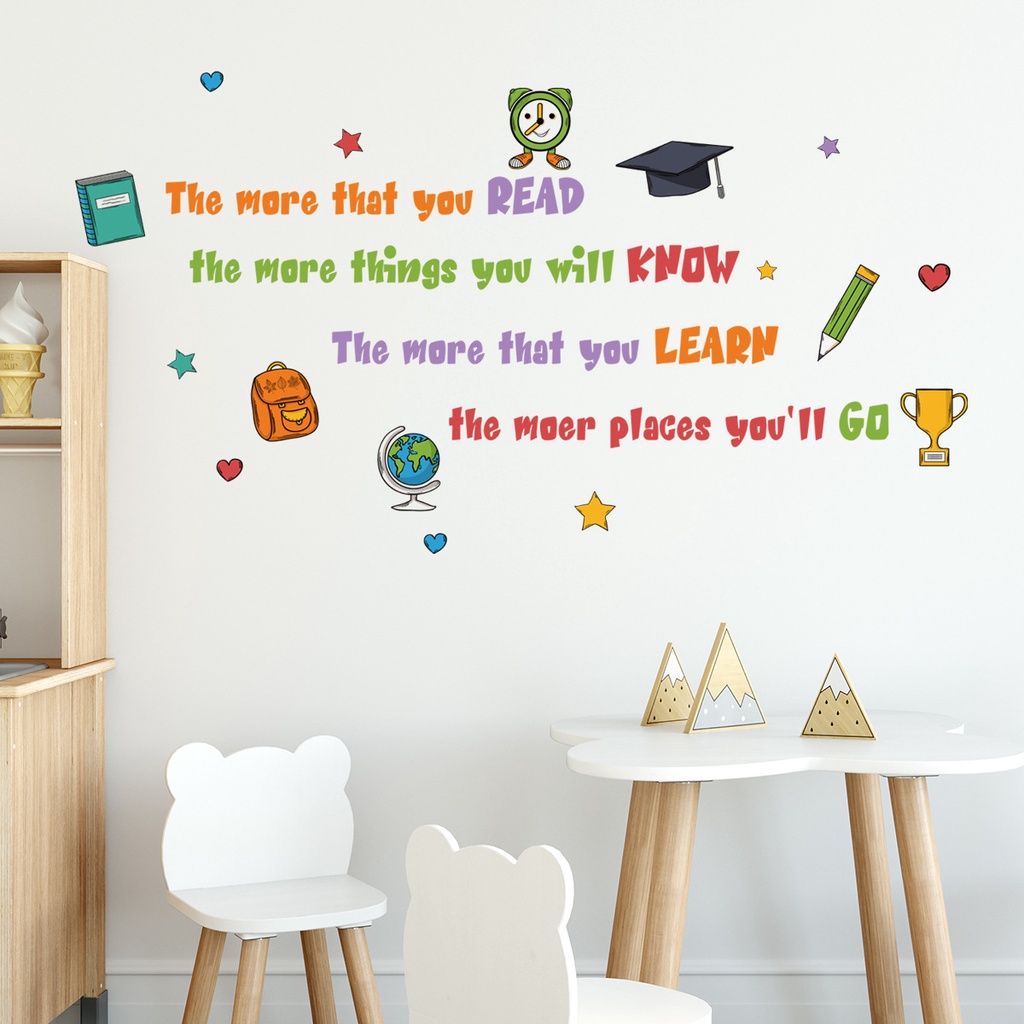 Children Learn Inspirational Proverbs Slogan Wall Stickers, Children's ...