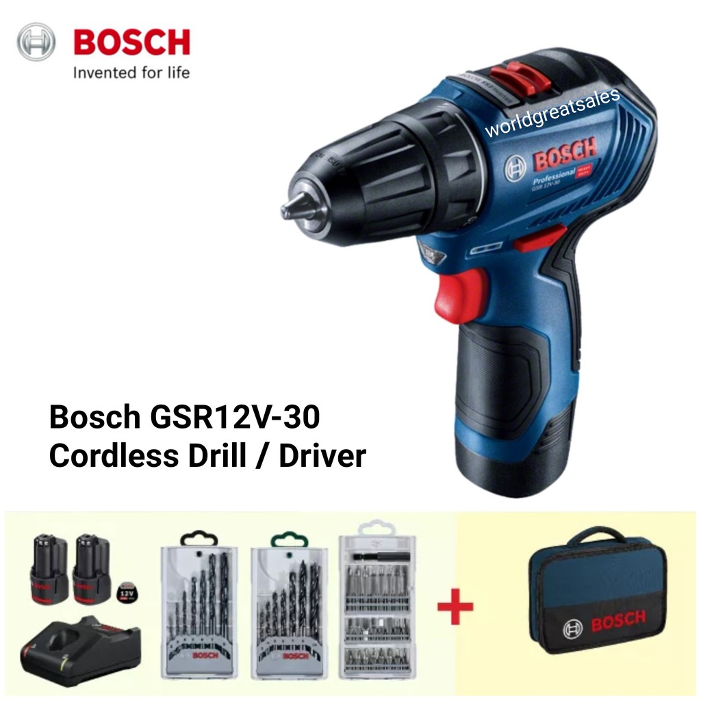 Bosch GSR12V-30 Cordless Drill / Driver (Brushless Motor) | Shopee Malaysia