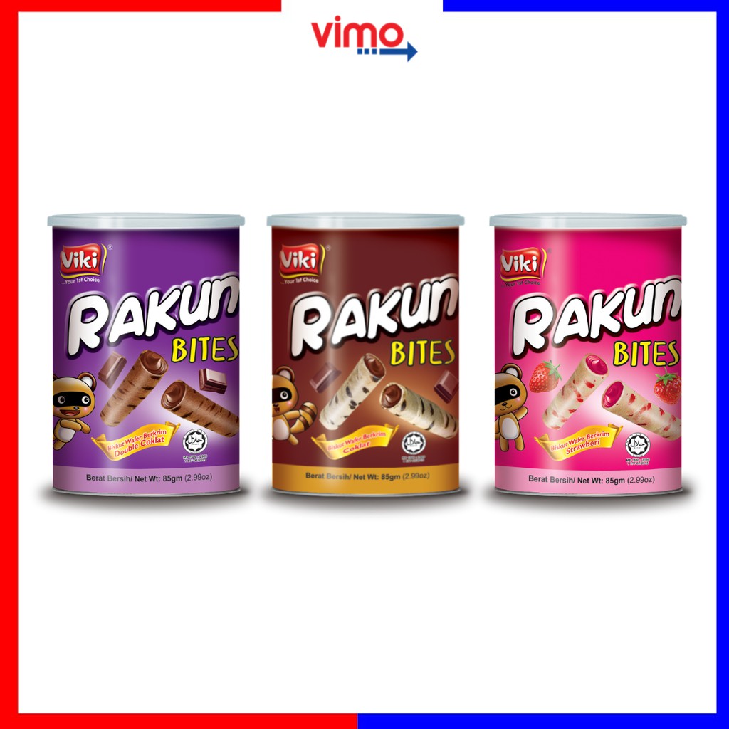 VIKI RAKUN WAFER BITES Rolls 85G (PAPER CANISTER) | Shopee Malaysia