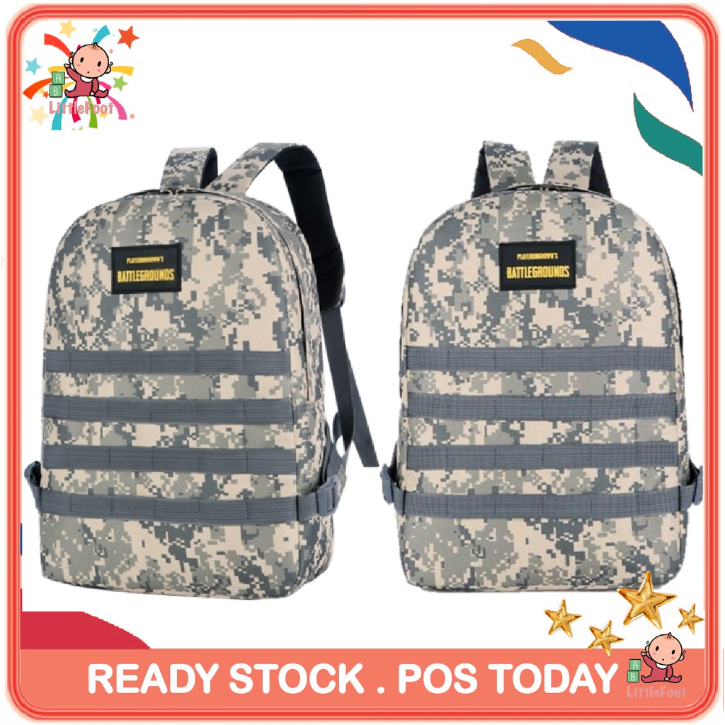 🔥READY STOCK🔥LittleFoot PUBG Backpack Army Military Battle Grounds Canvas Travel Bag beg ...