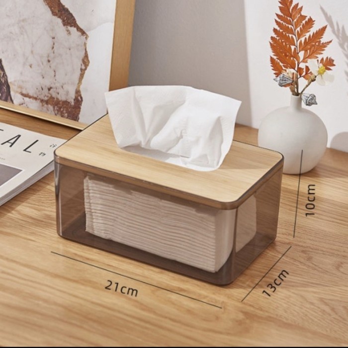 D43 Minimalist Transparent Aesthetic Tissue Box Tissue Container Box ...