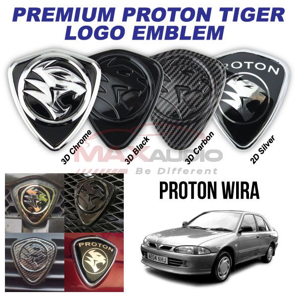 Car Emblem PROTON WIRA SE Logo 3D Tiger No Color Fade Front Rear ...
