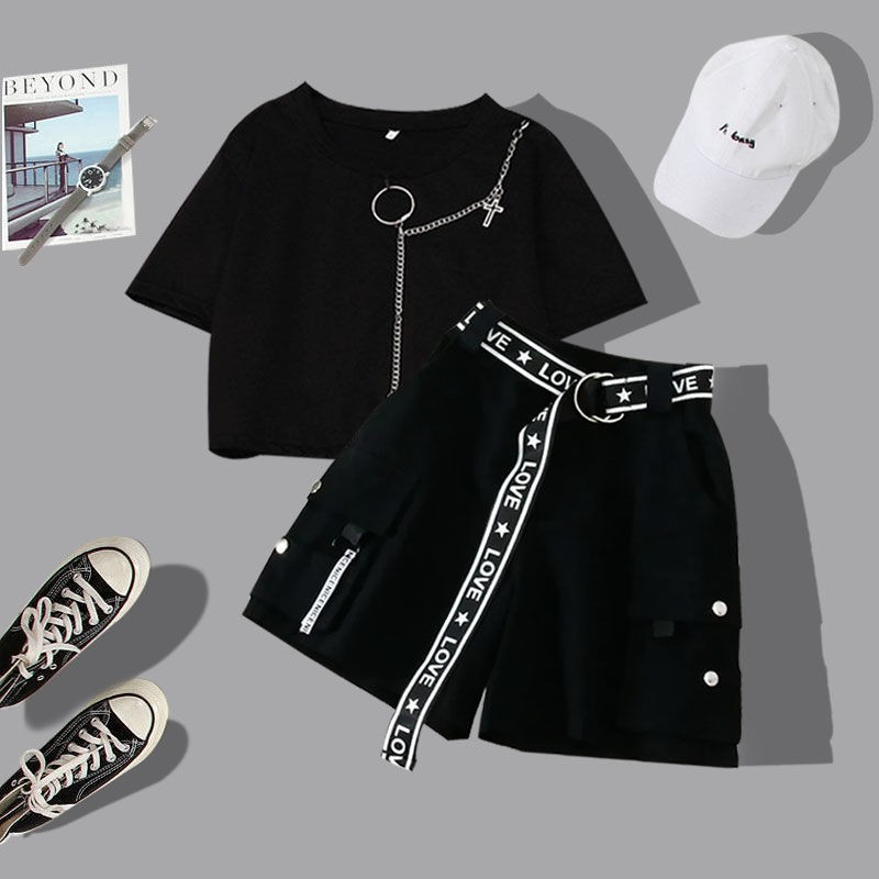 Work clothes shorts suit female fashion student foreign style handsome ...