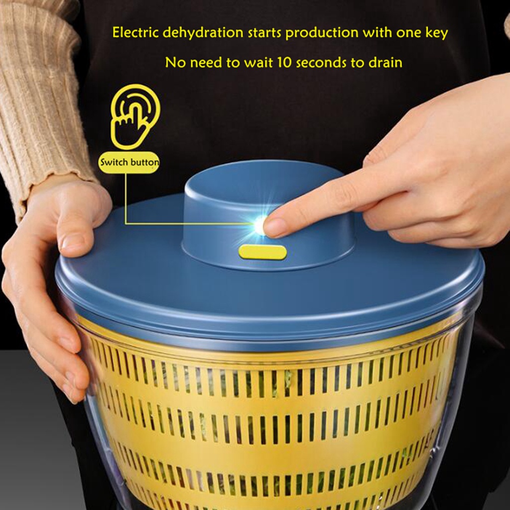 [dolityMY] Electric Rotary Draining Vegetable Basket Electric Salad ...