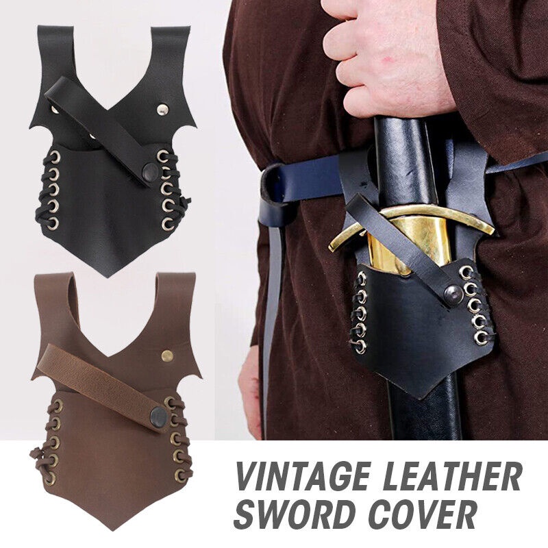 Medieval PU Leather Warrior Waist Sword Sheath Holder Scabbard Cosplay ...
