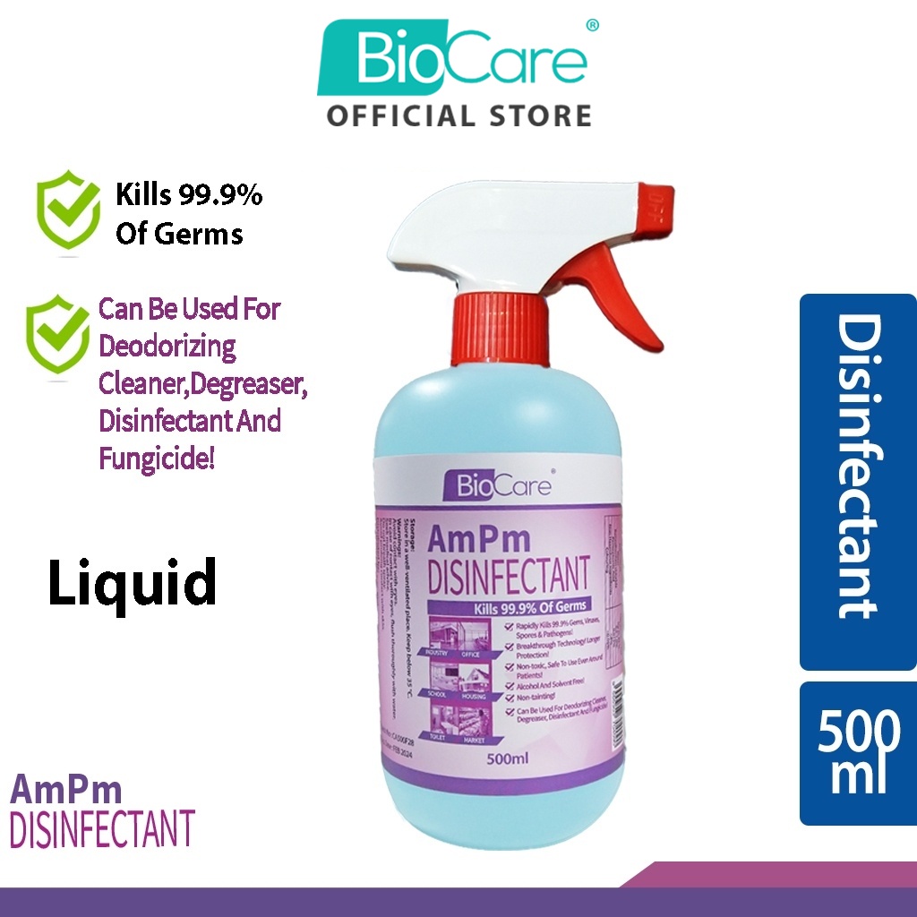 Biocare Ampm Disinfectant Liquid (SPRAY) Kills Gems (500 ml) | Shopee ...