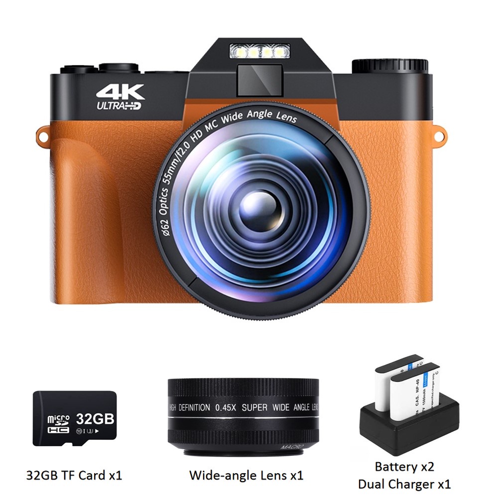 VETEK3 Digital Camera 56MP 4K DSLR Camera Autofocus Vlog Camera Retro ...