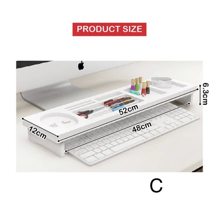 Multi-Function Deskop Monitor Computer Plastic Rack Stand With Drawer ...