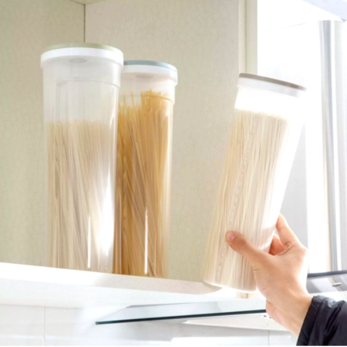 Spaghetti Container Pasta Food Storage with Adjustable Hole Lid Noodle ...