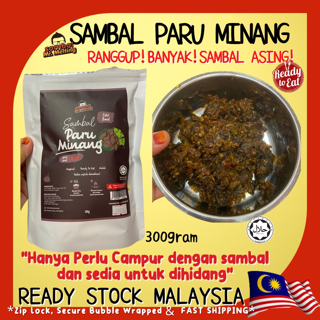 Sambal Paru Berlada Minang 300gm Sambal Paru Sedap MR.MELTING 300gram ...