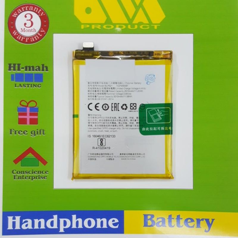 FOR OPPO R9S CPH1607 BATTERY - BLP621 (HI CAP STANDARD) | Shopee Malaysia