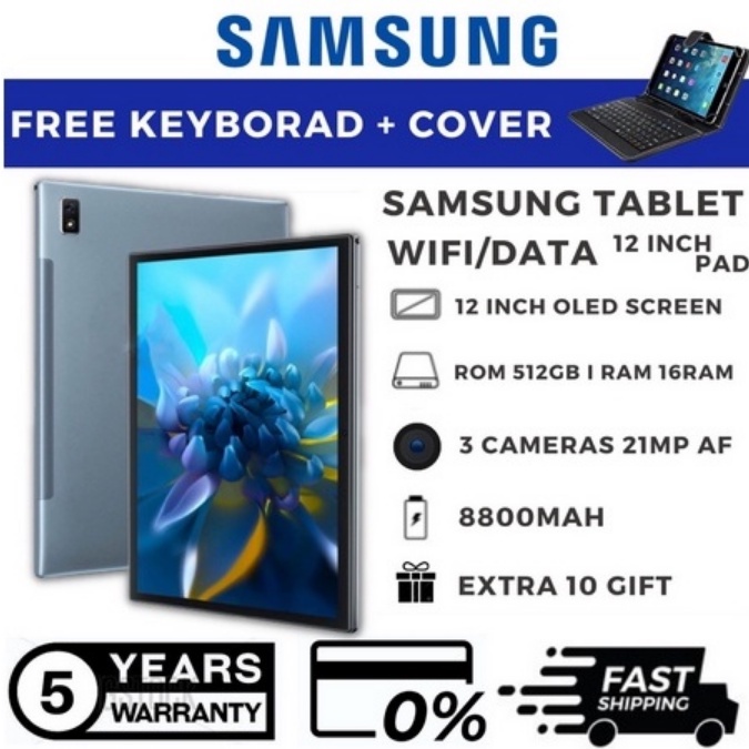 🔥 Buy 1 Free 16 🔥 Samsung Galaxy Tab Pro 2022 512GB ROM 16GB RAM Smart ...