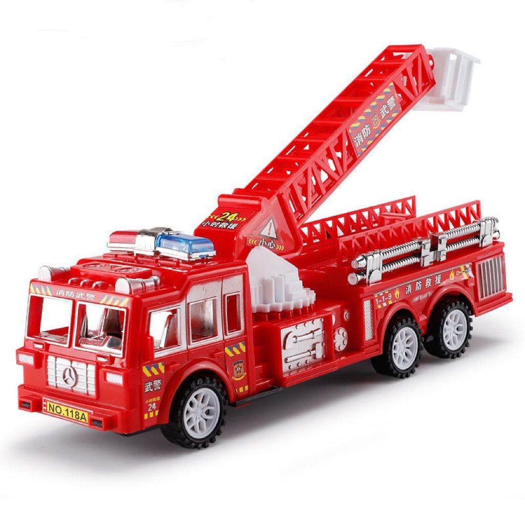 BIG SIZE Fire Truck Engine Fireman Bomba Toy with Extended Ladder Fire ...