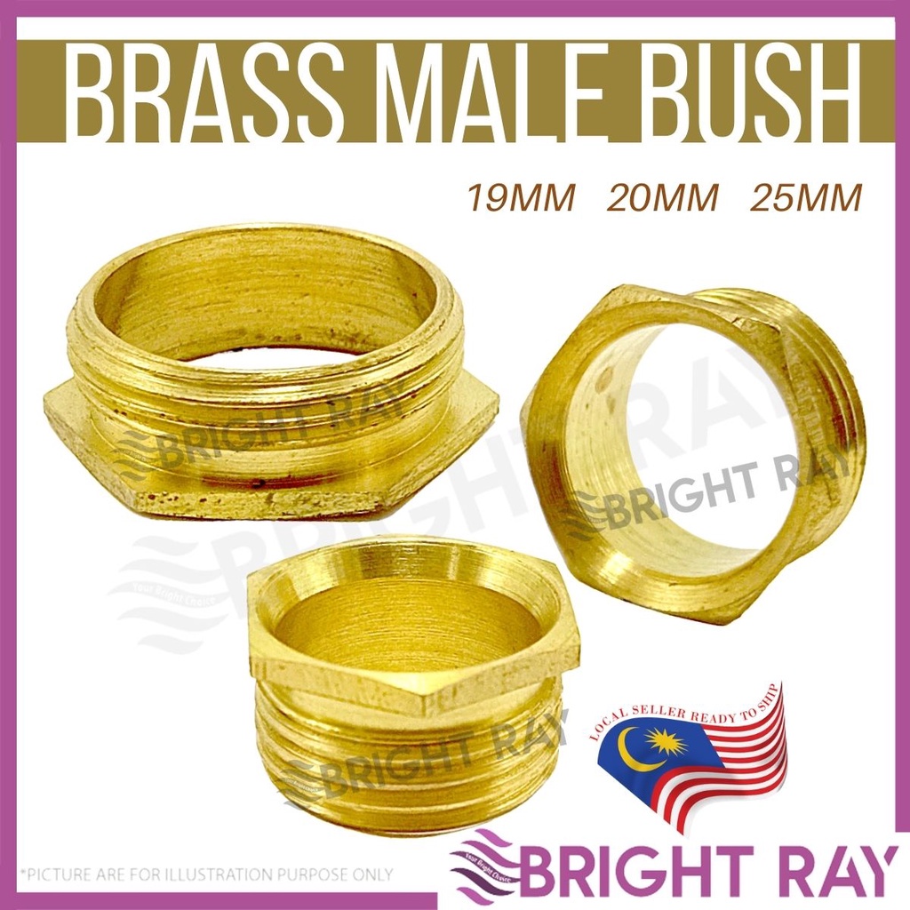 1PC Brass Male Bush Reducer Male Thread to Female Thread Reducing Bush ...