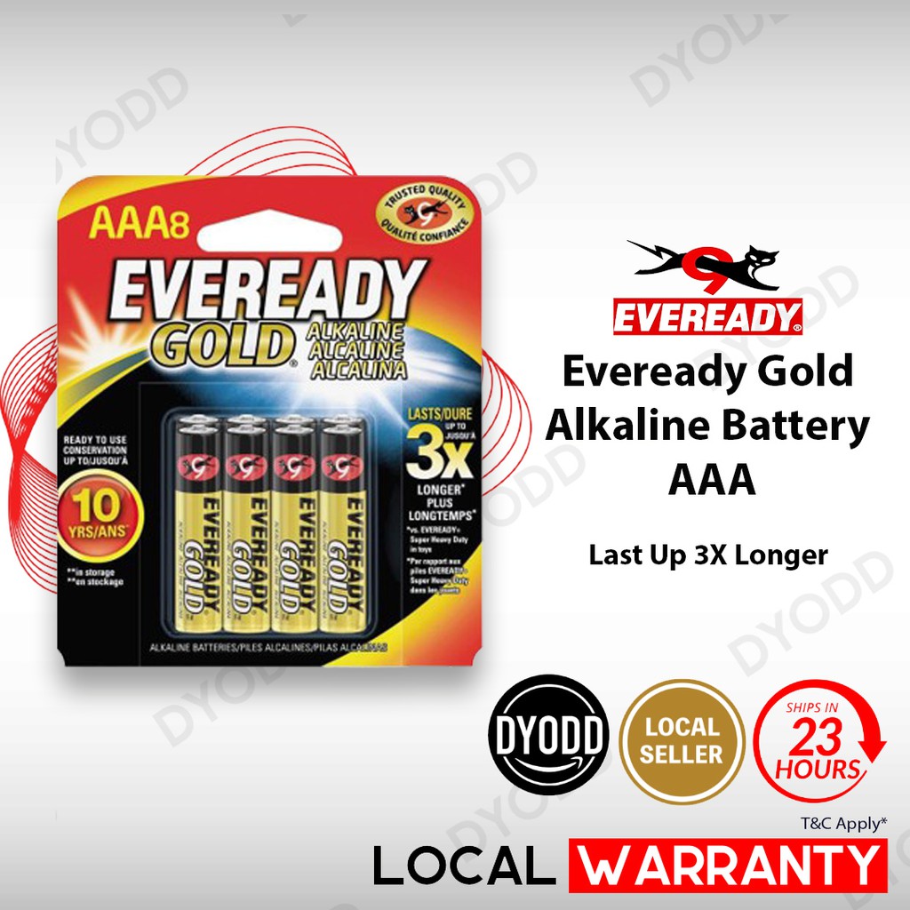 EVEREADY Gold Alkaline Triple A Battery (8pcs/pack) | Shopee Malaysia