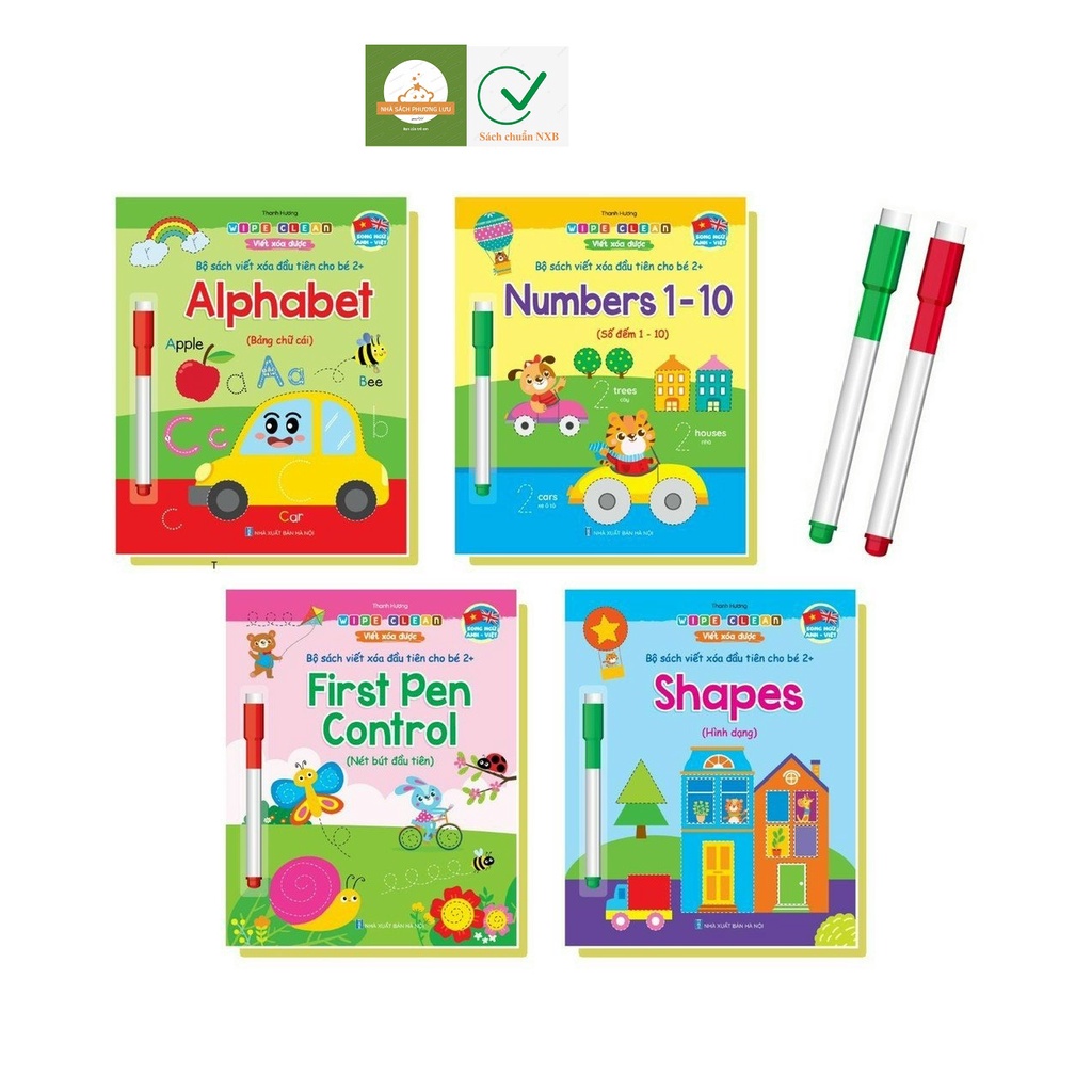 Books - First Bilingual Erase Book Set For Children (With 2 Pens ...