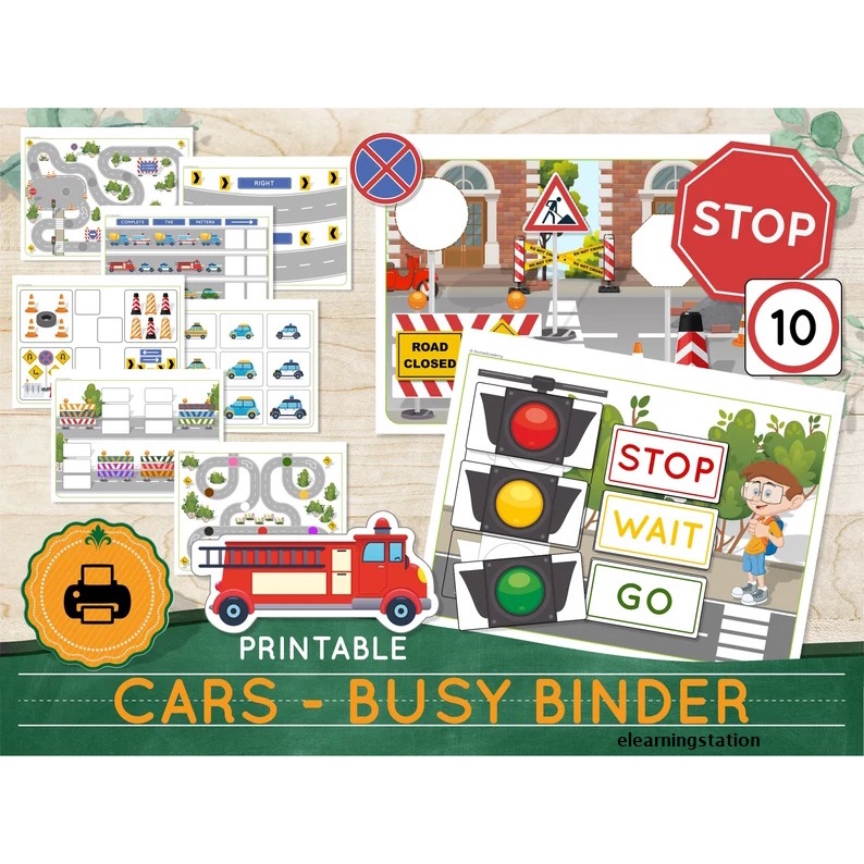 A36 Cars Busy Book Printable (PDF) Kids Preschool Learning Activities ...