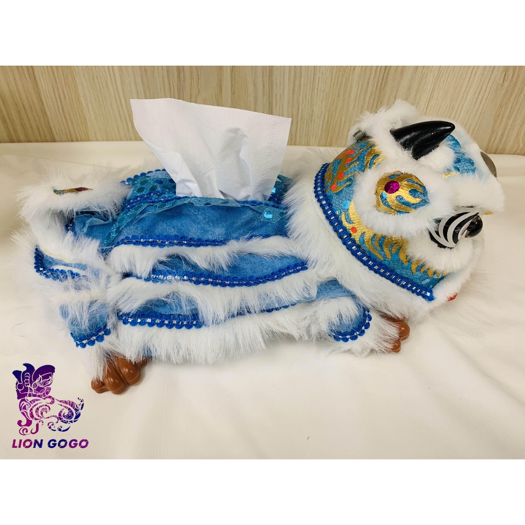 Lion Dance Tissue Box 纸巾狮 handmade cardboard lion dance head decoration ...