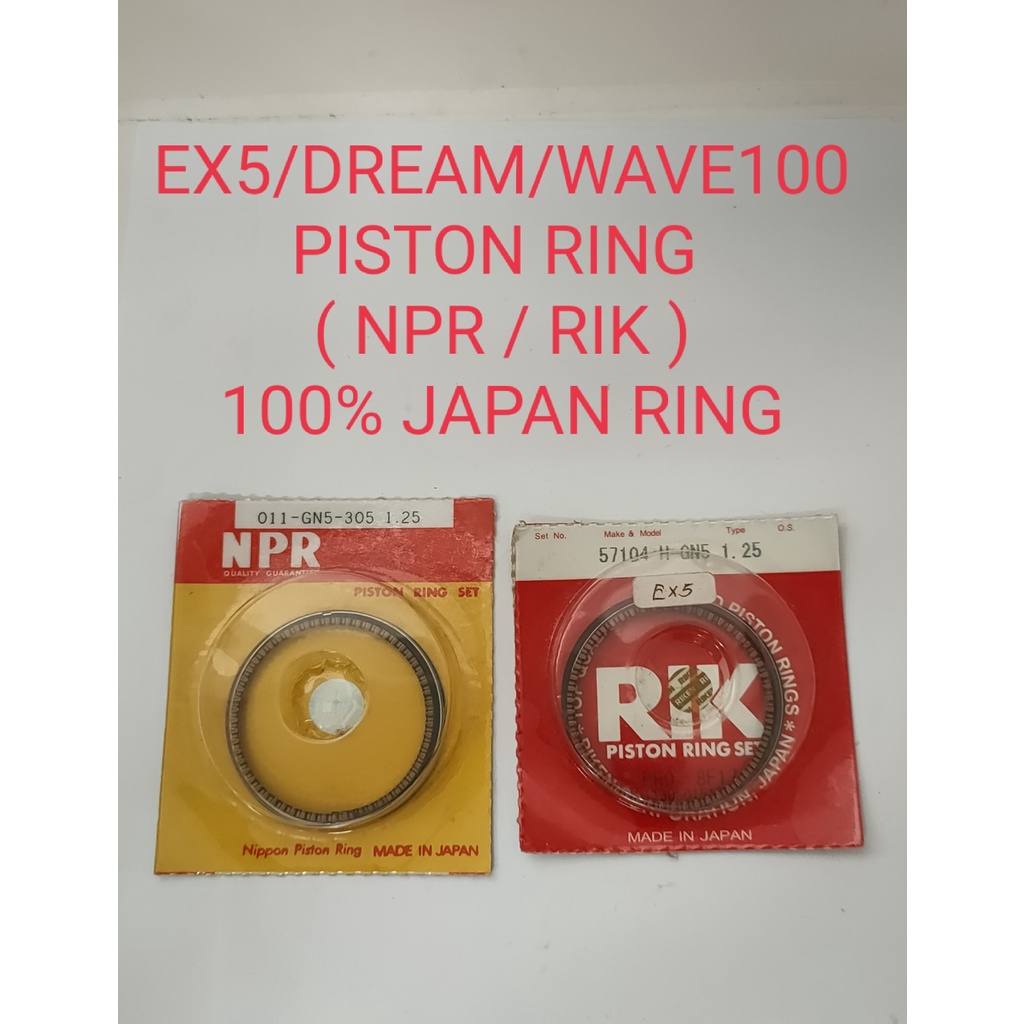 EX5/DREAM/WAVE100/CLASS 1 ( 100% JAPAN) PISTON RING SET | Shopee Malaysia