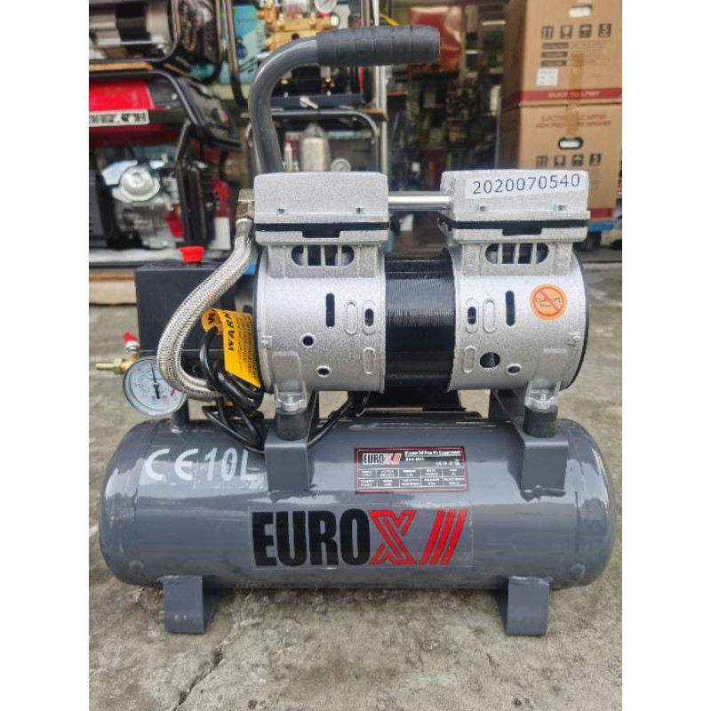 TUAH802 - Eurox EAX5010 Oiless Air Compressor 1.0HP X 10 Litre (Silent) Oil Free Air 1HP X 10L ...
