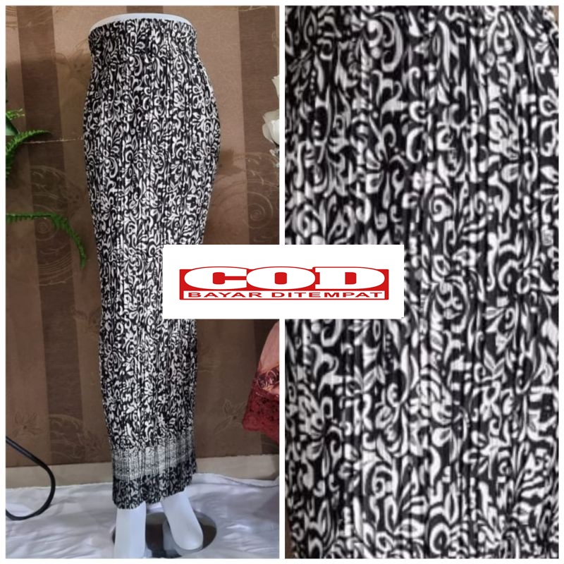 Plisket Batik Skirt Fit S - JUMBO All Sizes Cacing Silver | Shopee Malaysia