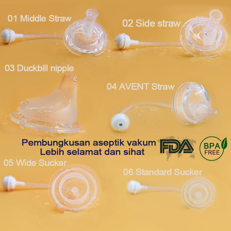 Nipple Straw Set Baby Duck Pacifier for Avent Straw and Gravity Ball ...