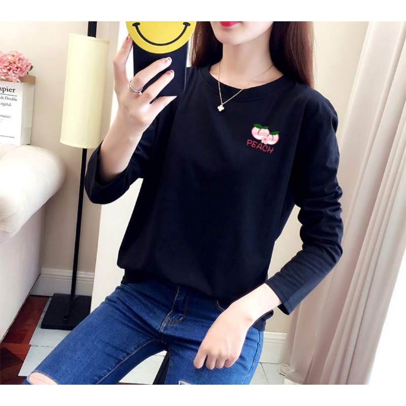 💖 M-4XL A3- Baju Tshirt Lengan Panjang Perempuan Murah ~ Women Long Sleeve T-shirt Korean ...
