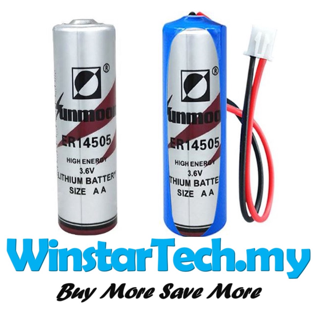 SunMoon ER14505 3.6V 2400MAH Lithium battery patrol smart water meter battery ER 14500 PLUG ...
