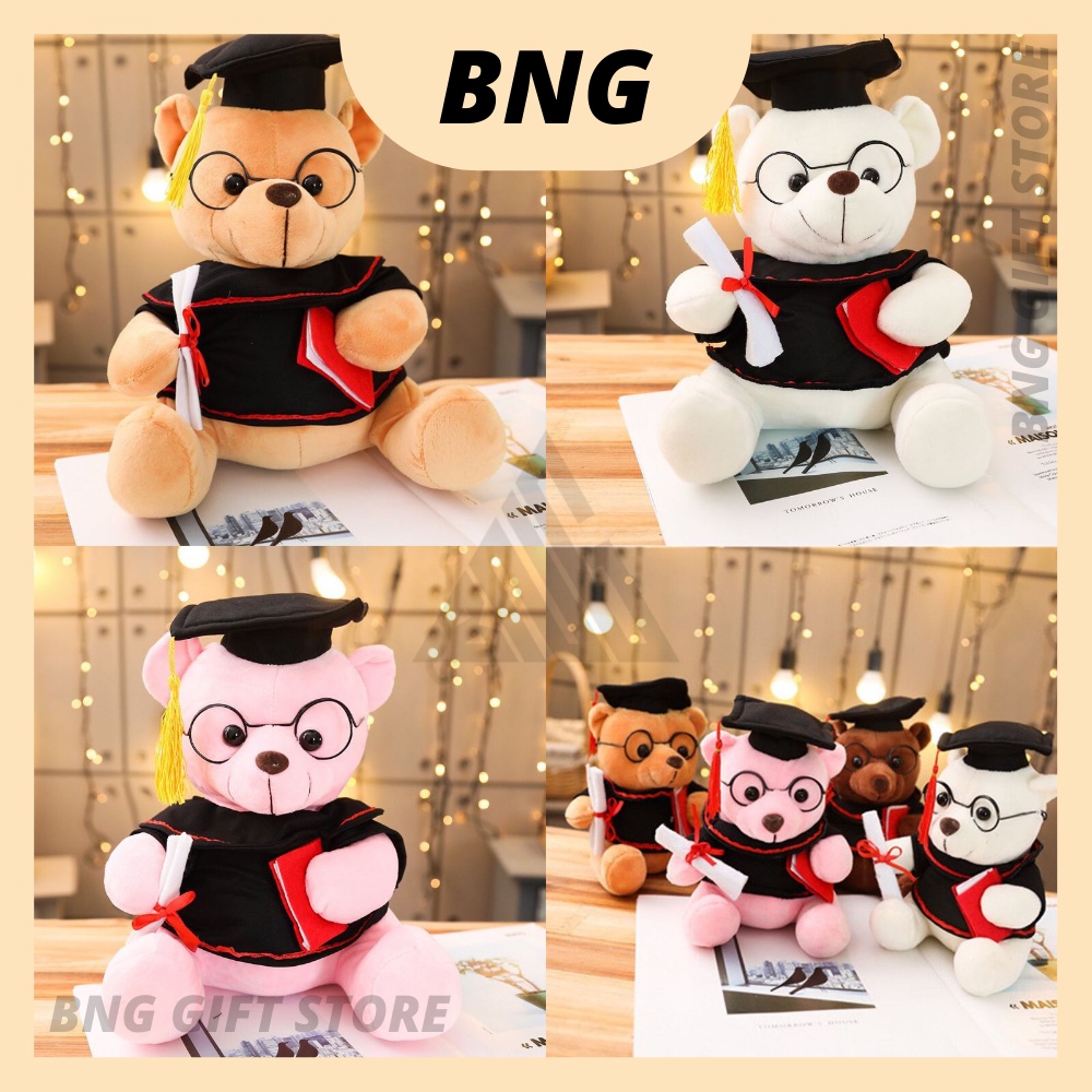 SM Teddy Bear Convocation Bear Plush 18cm Graduation Patung Hiasan ...