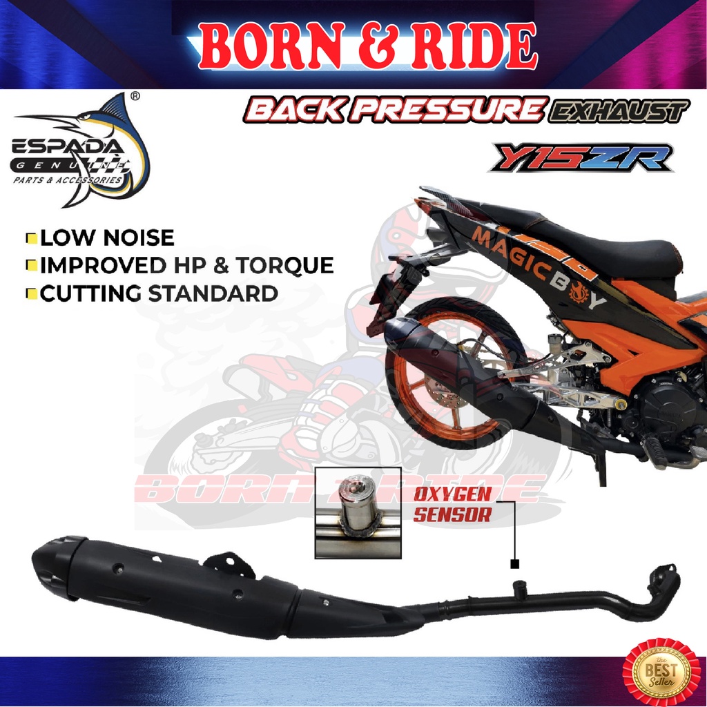 BORN & RIDE ESPADA EXHAUST PIPE BACK PRESSURE RS150 RSX RSX150 28mm 32MM Y15ZR 32MM LC135 V2 V3 ...