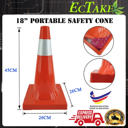 [ECTAKE] 18" (45CM) PORTABLE SAFETY ROAD CONE SAFETY TRAFFIC CONE KON ...