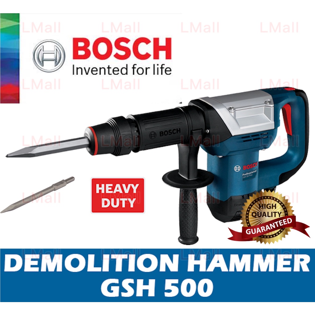 SEMENYIH BOSCH GSH 500 Demolition Hammer with Hex CHISEL SET Mesin ...