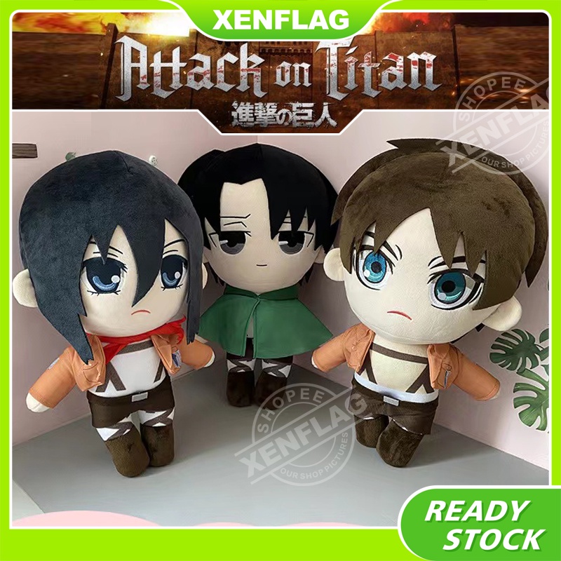 Attack on Titan Eren Jaeger Levi Ackerman Mikasa 20cm Plush Doll Anime ...