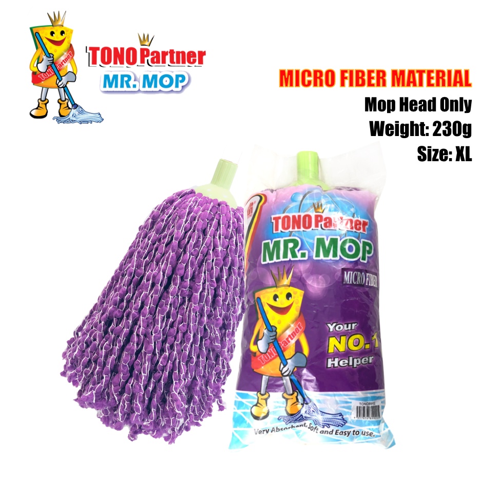 Mr Mop Microfiber Fabric Mop Head Only Super Absorbent Mop Lantai ...
