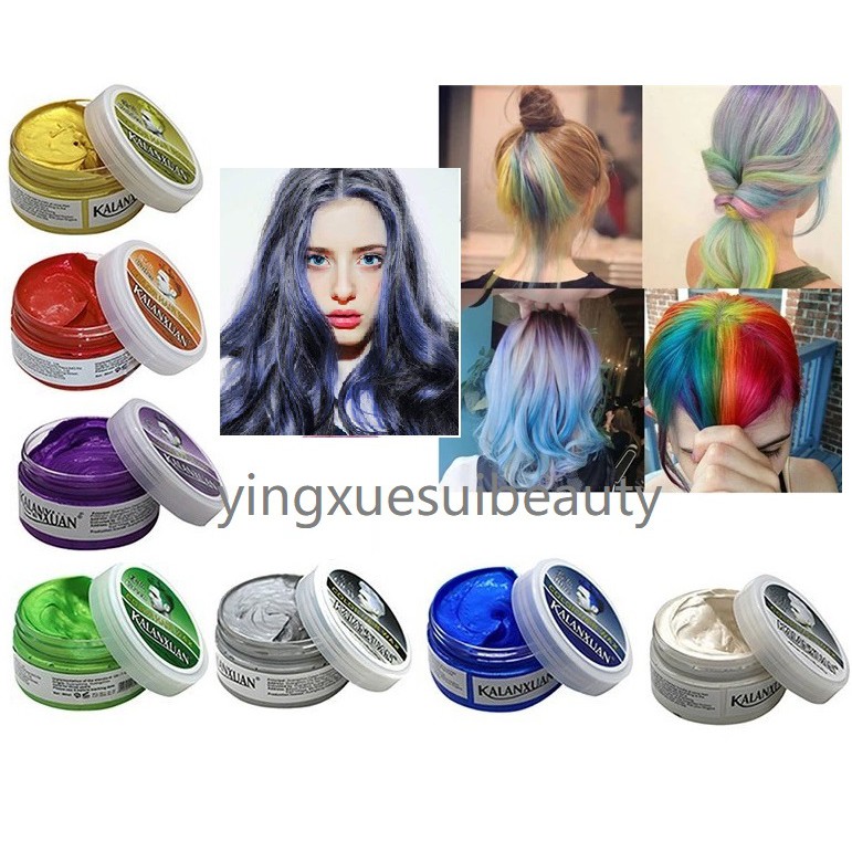 Temporary Color Hair Wax Colour Hair Wax Hair Coloring Hairstyle (100g ...