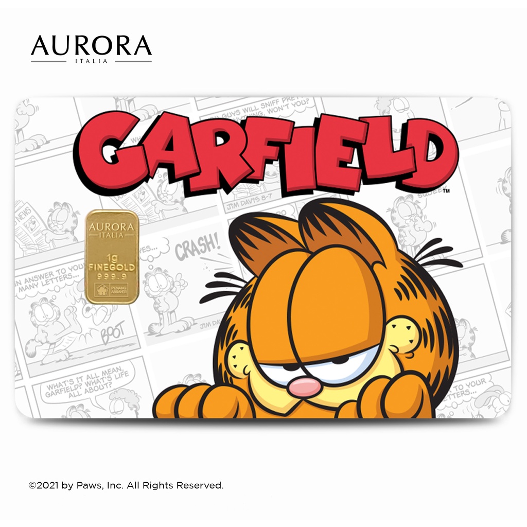 READY STOCK : Aurora Italia Limited Edition Garfield GOLD Bar 1g 24K ...