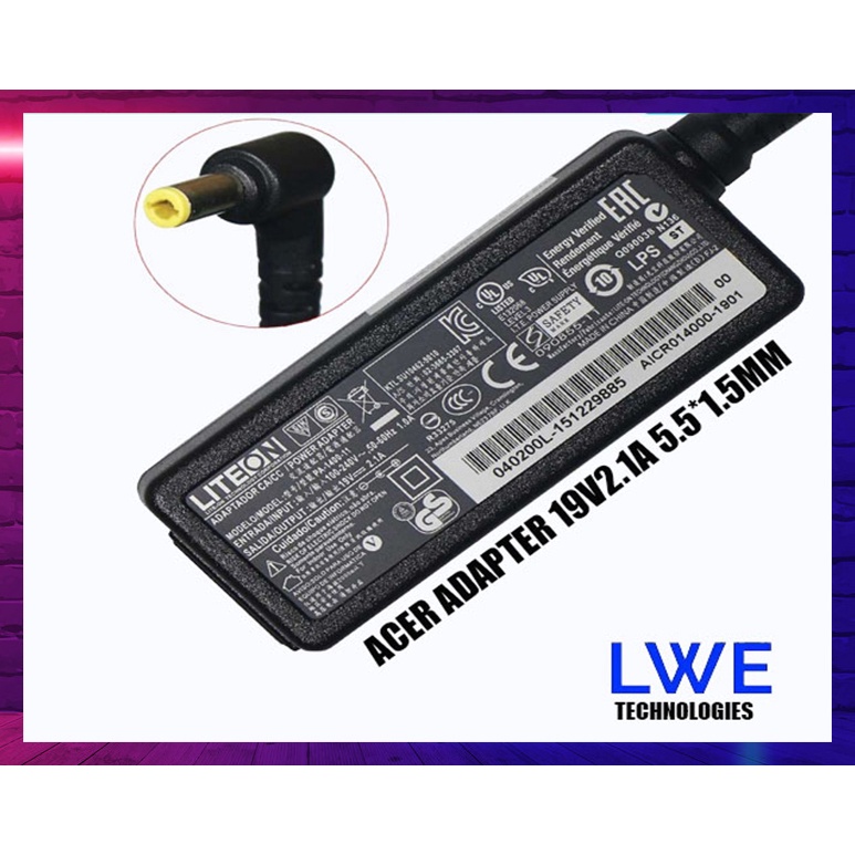 Acer 19V 2.1A 40W 5.5*1.7 /1.5 mm Power Adapter , S191HQL S200HL ...