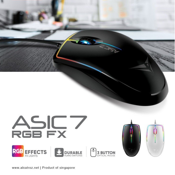 ALCATROZ Asic 7 High Performance RGB FX USB Gaming Mouse 1000CPI ...