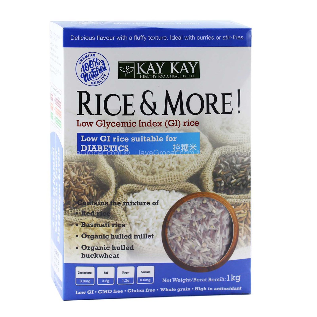 KAY KAY RICE&MORE LOW GI RICE FOR DIABETICS 1KG (EXP 08/2020) | Shopee ...