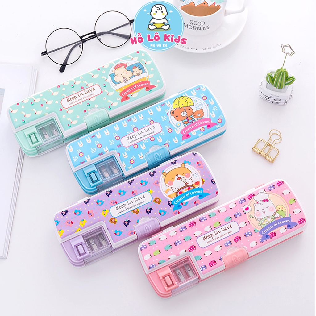 Multi-purpose pencil box for elementary school students with 2 ...