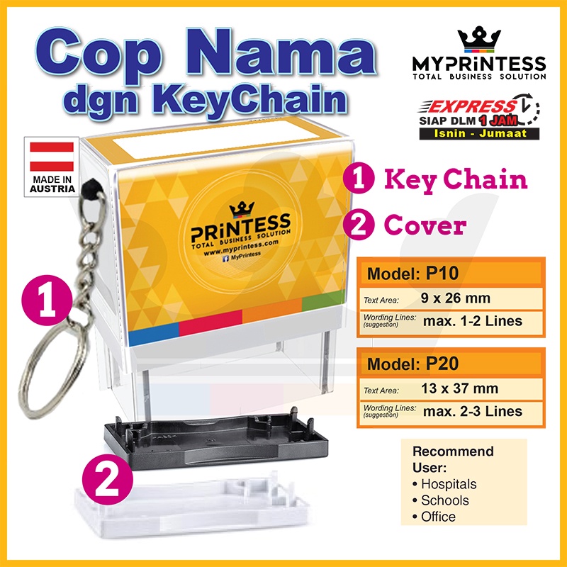 New Personalized Self-Inking Rubber Stamp Colop P10 / P20 / P30 with ...