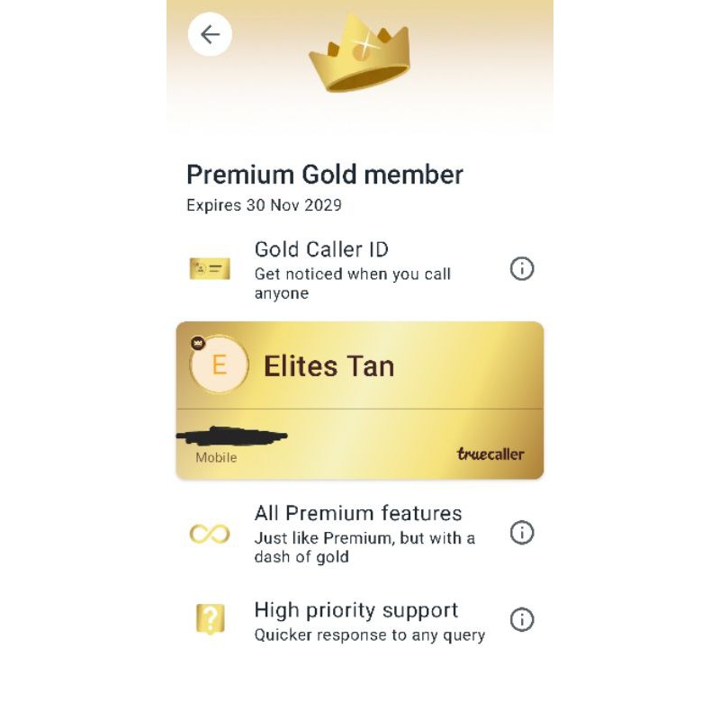 Truecaller Gold 100% genuine till 30th November 2029 (ANDROID ONLY ...