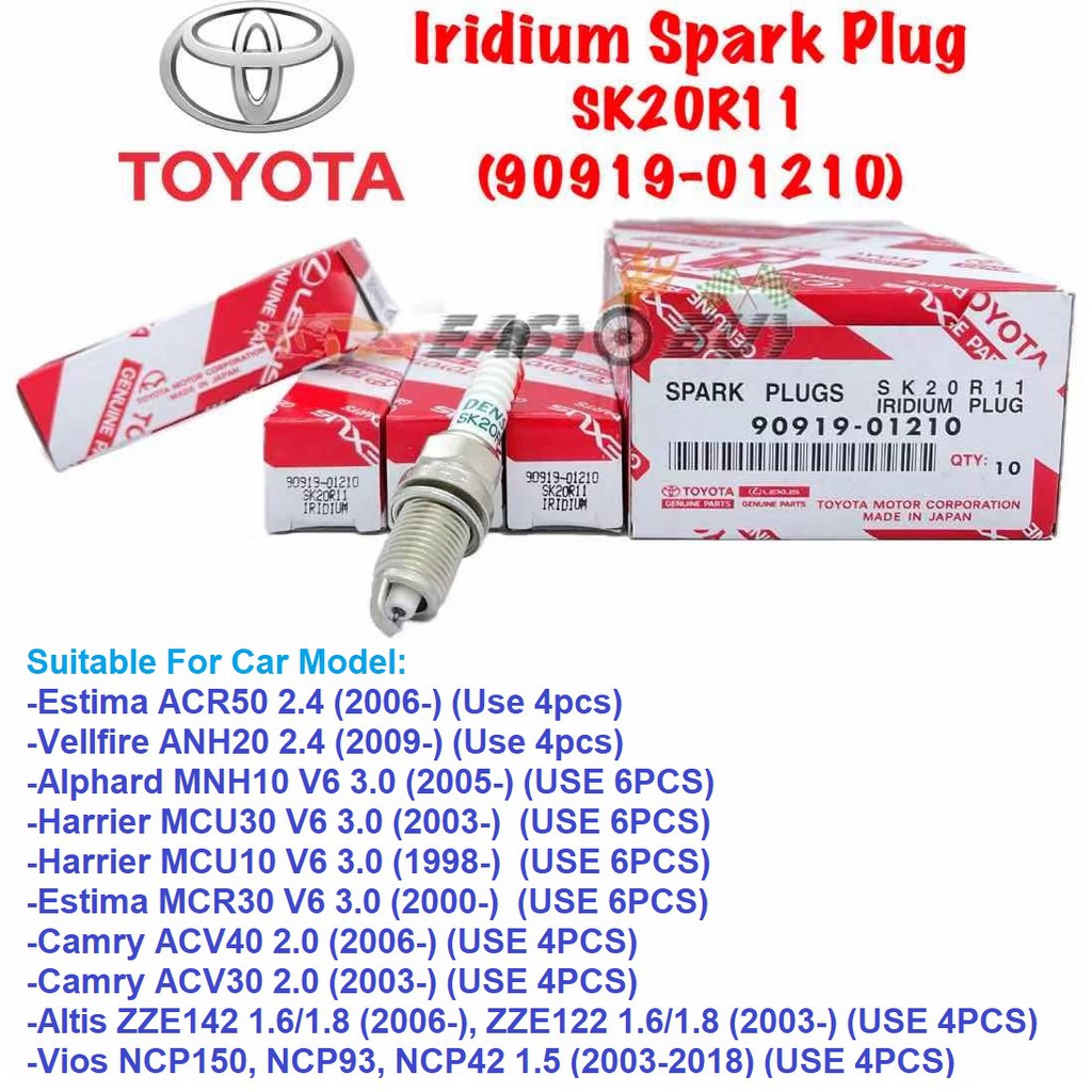 TOYOTA IRIDIUM Spark Plug 90919-01210-Toyota Estima/Camry/Harrier/Altis/Alphard/Lexus/Vios ...
