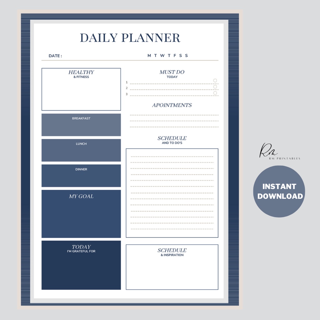 C01 Printable Planner | 2023 Digital Planner PDF | Daily/Weekly/Monthly ...