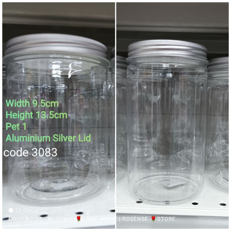Aluminium Silver Lid Clear Round Plastic Container biskut plastik ...