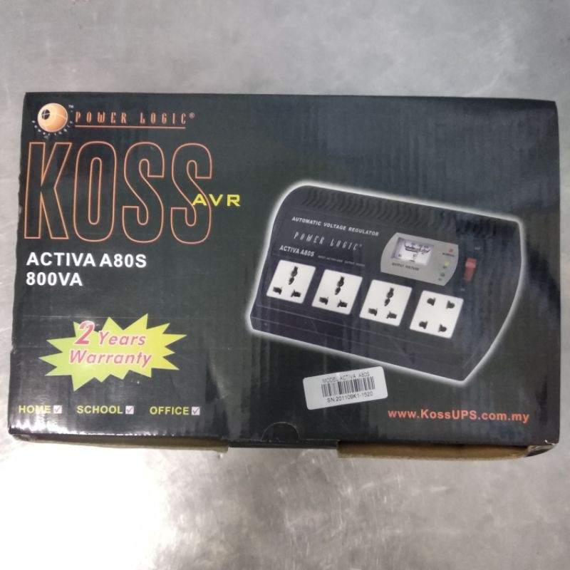KOSS activa a80s 800VA (AVR) automatic voltage regulator | Shopee Malaysia